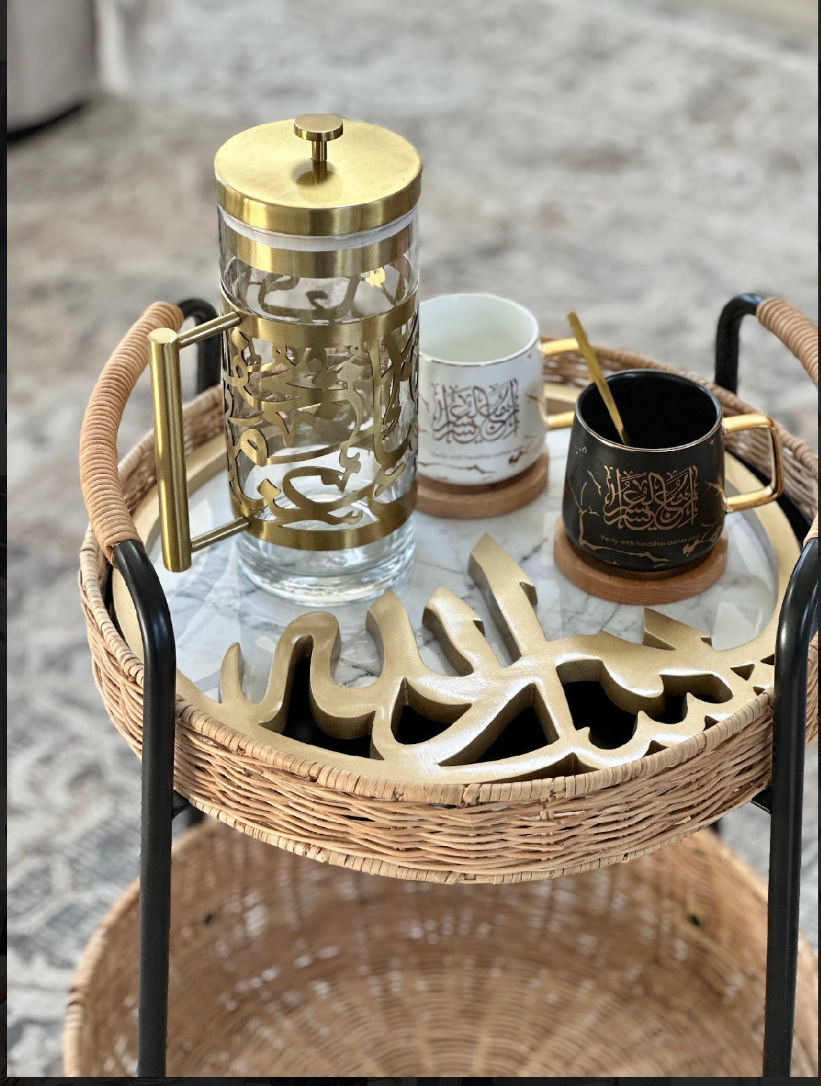 Arabic Calligraphy Pitcher Jug with Lid – Modern Wall Art